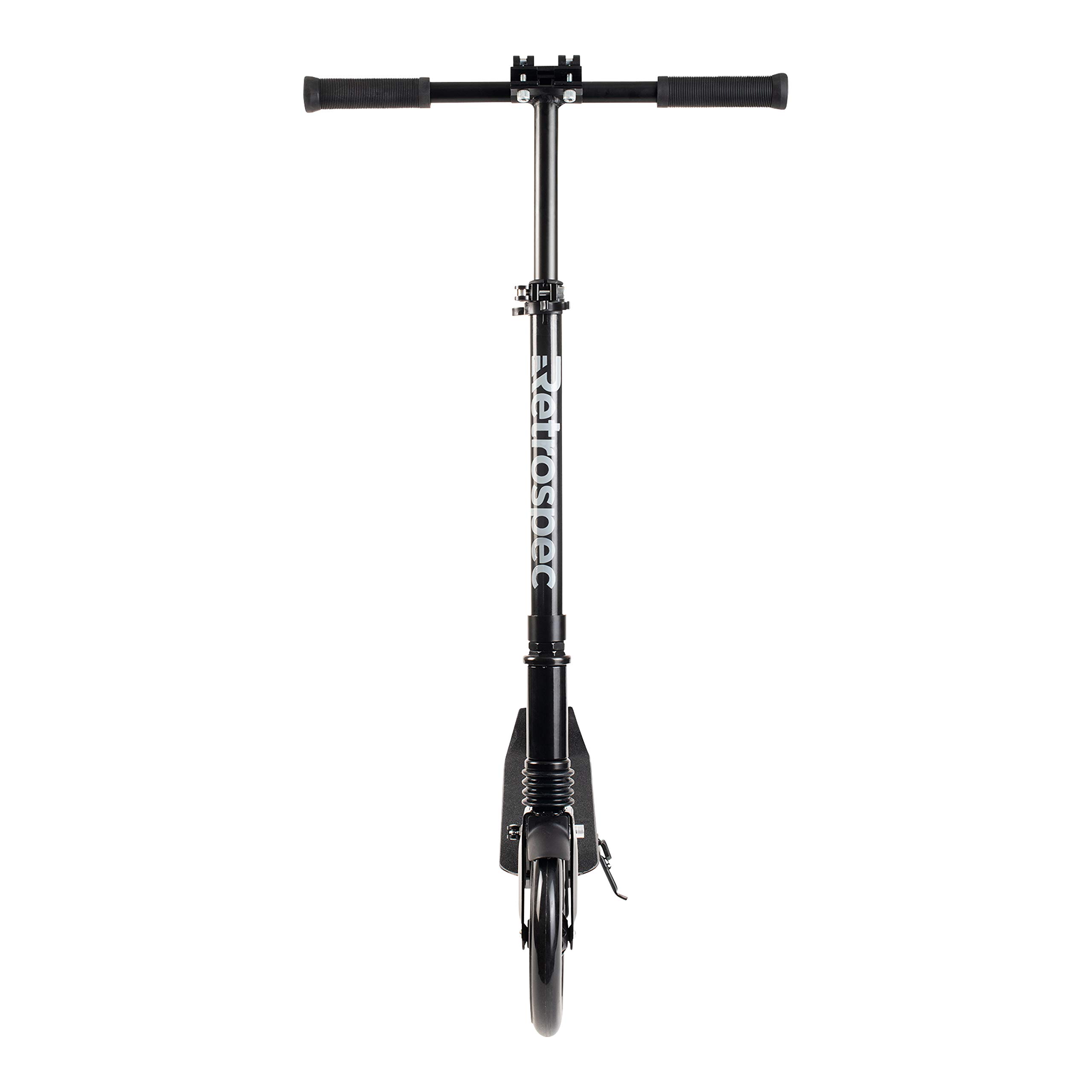 Retrospec Ripper-500 2-Wheel Kick Scooter for Kids 8+ and Adults with Padded Handlebars, PU Wheels, and Grippy Deck, Black