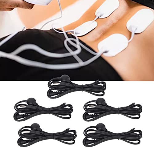 Demeras TENS Wire, Black 5pcs Safe Flexible Professional Portable Electrode Wire for Therapeutic Machine