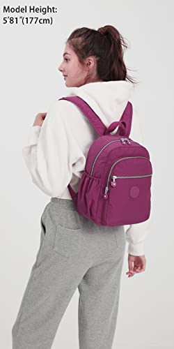 KAIERWOKE Small Nylon Backpack Mini Casual Lightweight Daypack Backpacks for Women (Light purple)