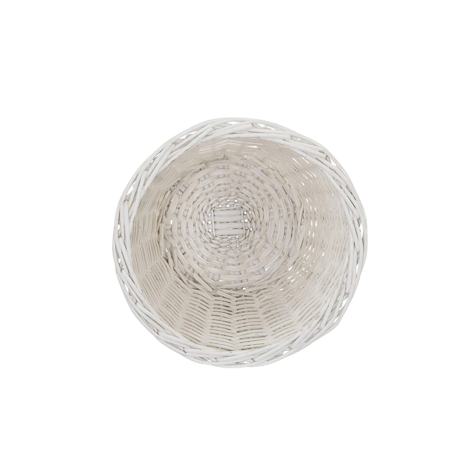 Household Essentials White Small Willow Wicker Waste Basket