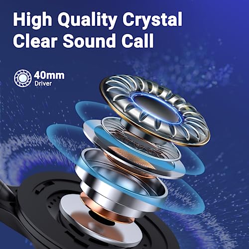 Headset with Microphone for PC, USB Computer Headsets AI-Powered Environmental Noise Cancelling Headphone with Busylight, Mic Mute Boom & Volume Control, Wired Over-Ear Headset for Laptop/Work/Office