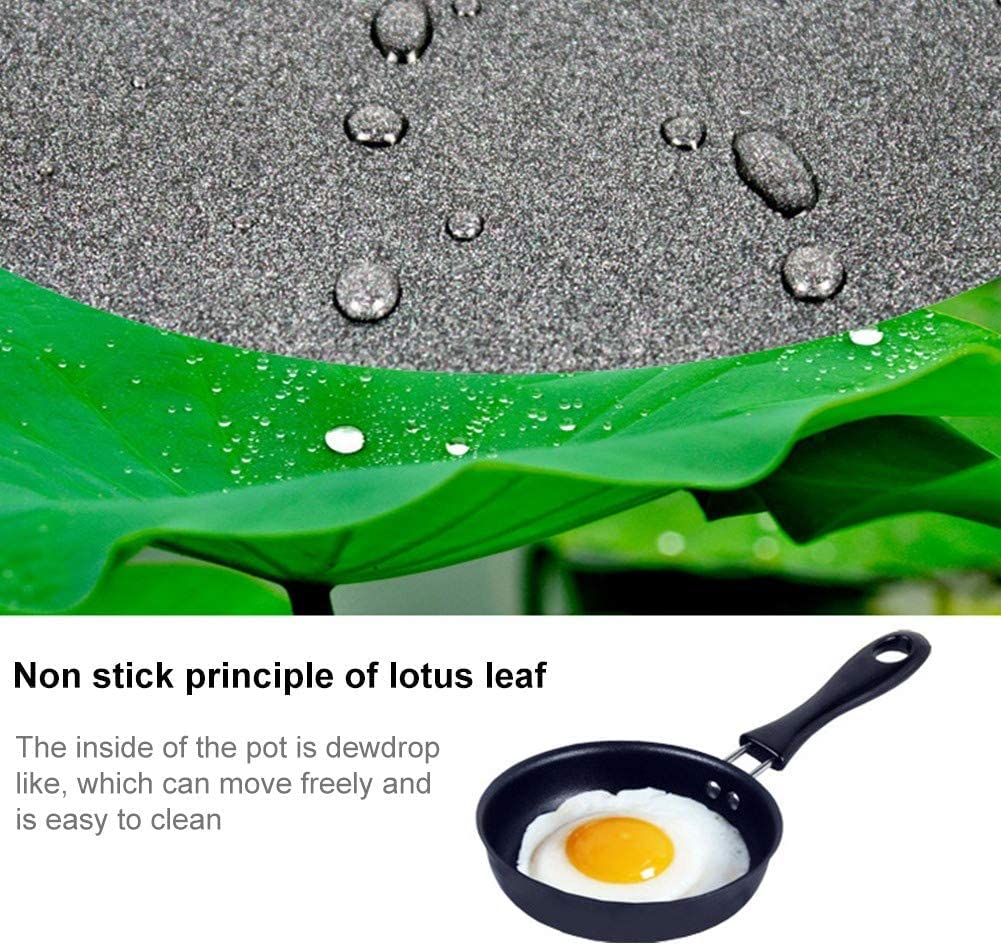 Demoyaya One Egg Frying Pan, Mini Induction Frying Eggs Pan, 4.7" Single Egg Durable Small Pan with Handle Heat Resistant Non Stick Pot, Portable Pan for Stove Gas Induction Hob