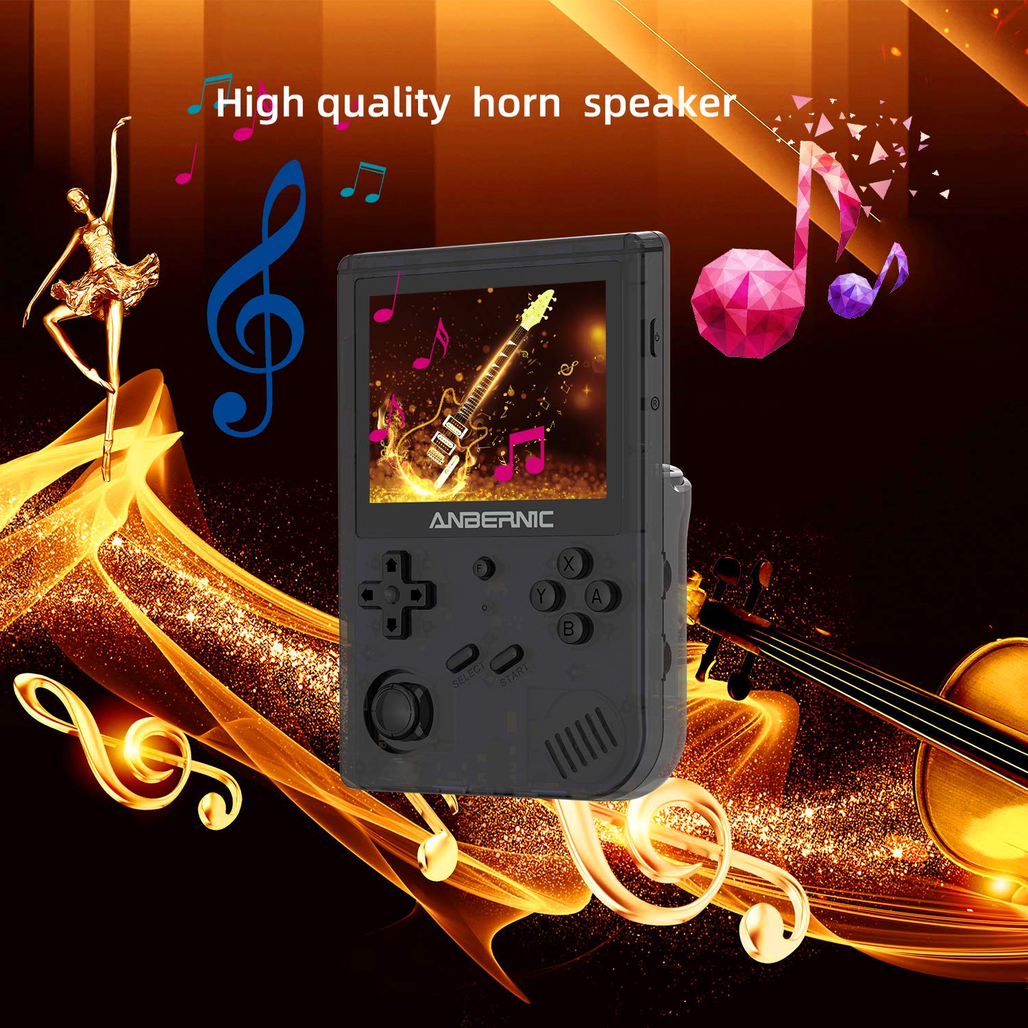 RG351V Handheld Game Console, Retro Game Console Support PSP / PS1 / N64 / NDS Opensource System RK3326 Chip, 3.5 Inch IPS Screen Portable Built in WiFi Console Vertical Version Gameboy Design