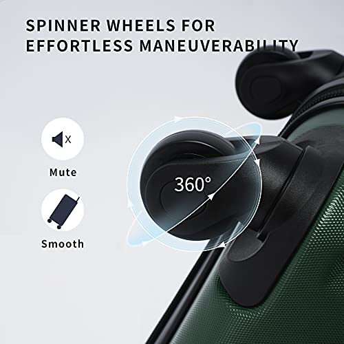 Merax Luggage Expandable Lightweight Spinner Suitcase with Corner Guards (Green1), 3-Piece Set (20/24/28)