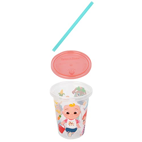 Take & Toss CoComelon Toddler Straw Sippy Cups β Toddler Cups with Lid and Removable Straw β Baby Essentials β 10 Oz β 8 Count