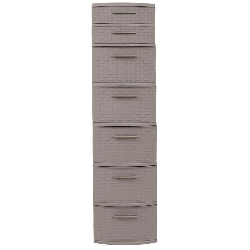 MQ Eclypse 7-Drawer Plastic Storage Unit, Taupe
