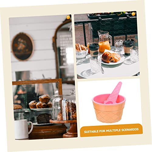 Healeved 20 Sets ice cream cup Ice Cream Sundae cup plastic ice cream dishes treat cups reusable dessert bowls plastic disposable cups Ice Cream Storage Bowls pp one body child