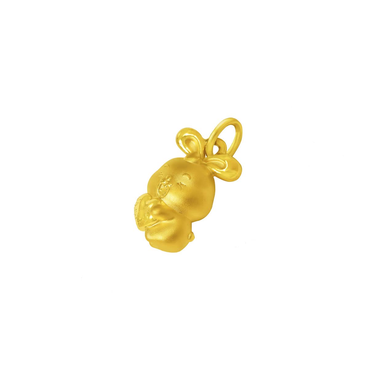 CHOW TAI FOOK 999 Pure 24K Gold Year of Rabbit Hugging Heart Bunny Pendant