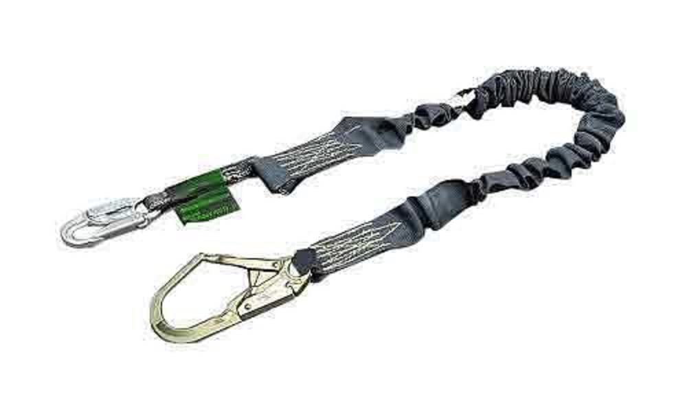 Miller by Honeywell 219MK/6FTBK 6-Feet Arc-Rated Shock-Absorbing Manyard II Stretchable Kevlar Web Lanyard with 1 Locking Snap Hook, Black