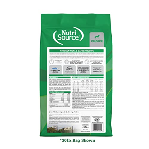 NutriSource Choice Dry Dog Food, Chicken and Barley, 30LB