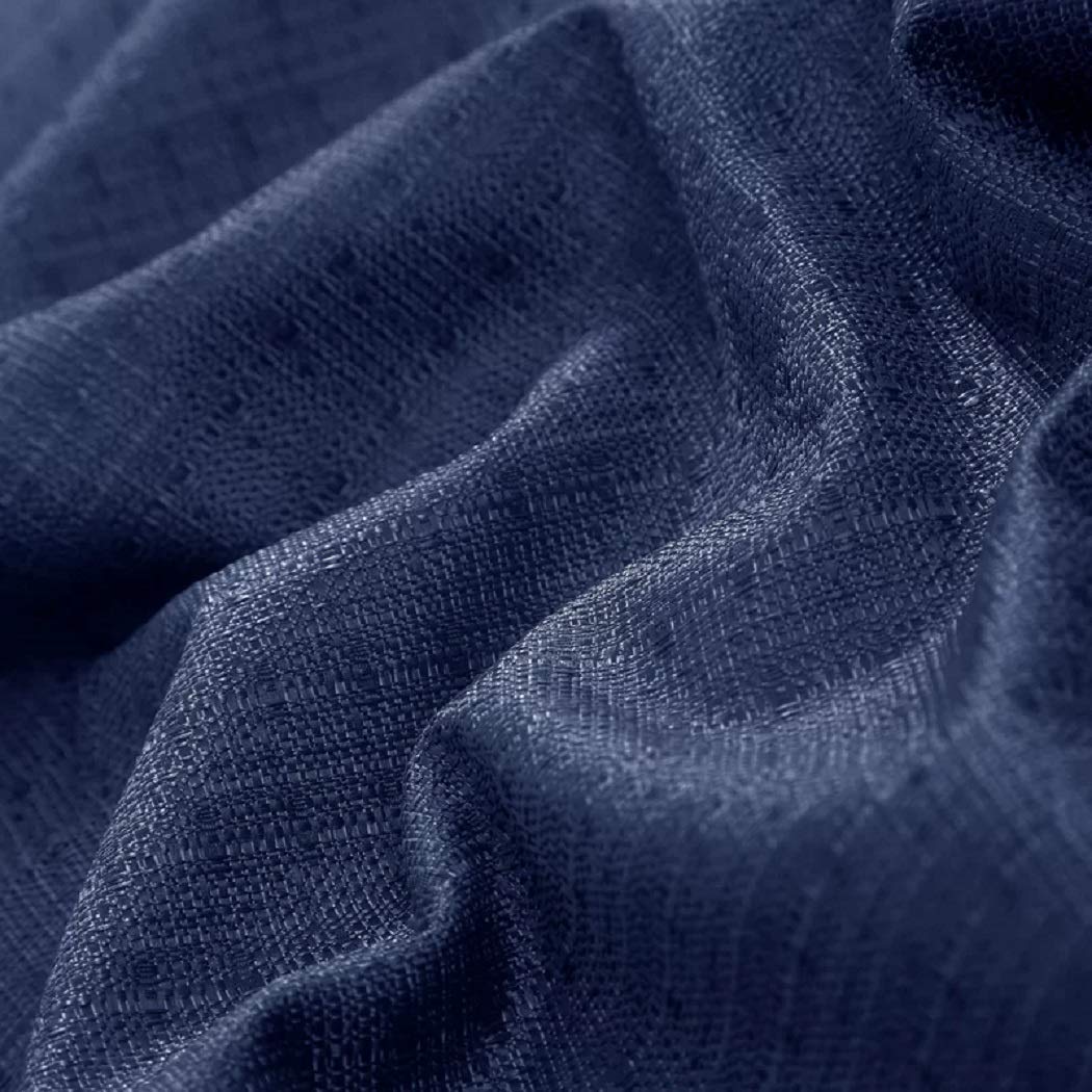 Charlton Home Rotraut Solid 84 Inch Room Darkening Thermal Rod Pocket Curtain Panels in Navy, Set of 2