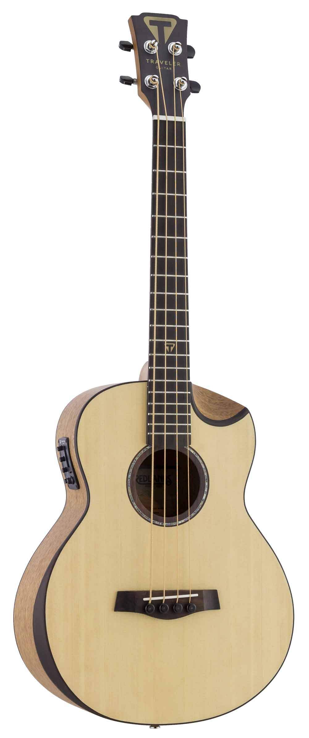 Traveler Guitar, 4-String Acoustic-Electric Bass Guitar, Right, Spruce (Redlands Concert