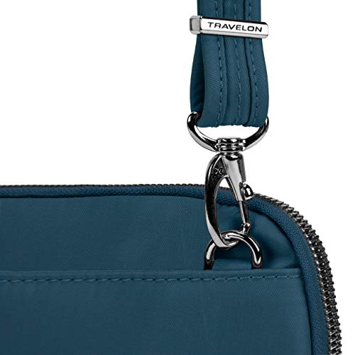 Travelon Women's Anti-Theft Tailored Convertible Crossbody Clutch, Peacock, One Size
