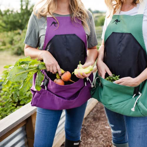 The Roo Apron - Gardening Apron with Pockets and Harvesting, Picking Pouch β Adjustable, Water-resistant, Washable Canvas Cotton - Great Gardener Gift