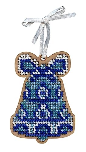 MP Studia Cross Stitch Embroidery Kits for Adults and Beginners Winter - Christmas Tree Toy - Frost Bell 7x5cm/2.76x1.97