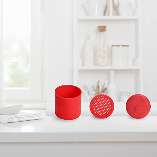 Kamehame Bacon Grease Container, Silicone Grease Keeper with Strainer, Grease Catcher for Storage of Frying Oils and Cooking Fats