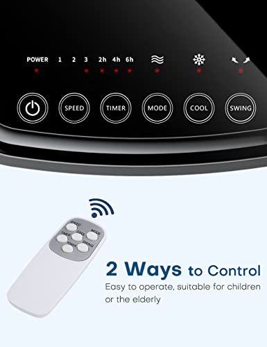 Evaporative Air Cooler, TEMEIKE 3-IN-1 Portable Air Conditioners for 1 Room, Windowless Swamp Cooler w/ 3 Modes & 3 Speeds, 70° Oscillation, Remote, Timer, Evaporative Cooler for Room Indoor Office