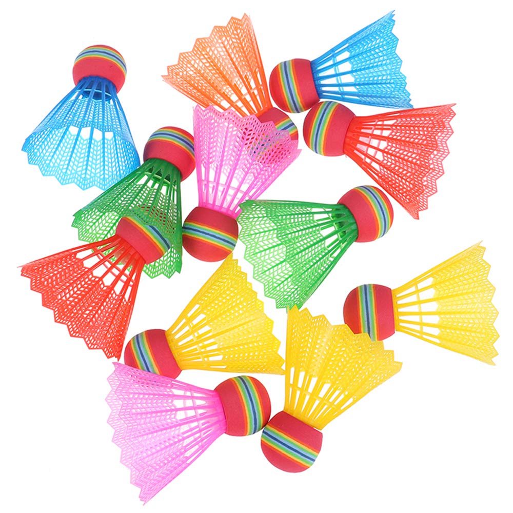CHDHALTD Nylon Badminton 10 PCS EVA Rainbow Ball Head Plastic Badminton Shuttlecocks for Game Sport Entertainment