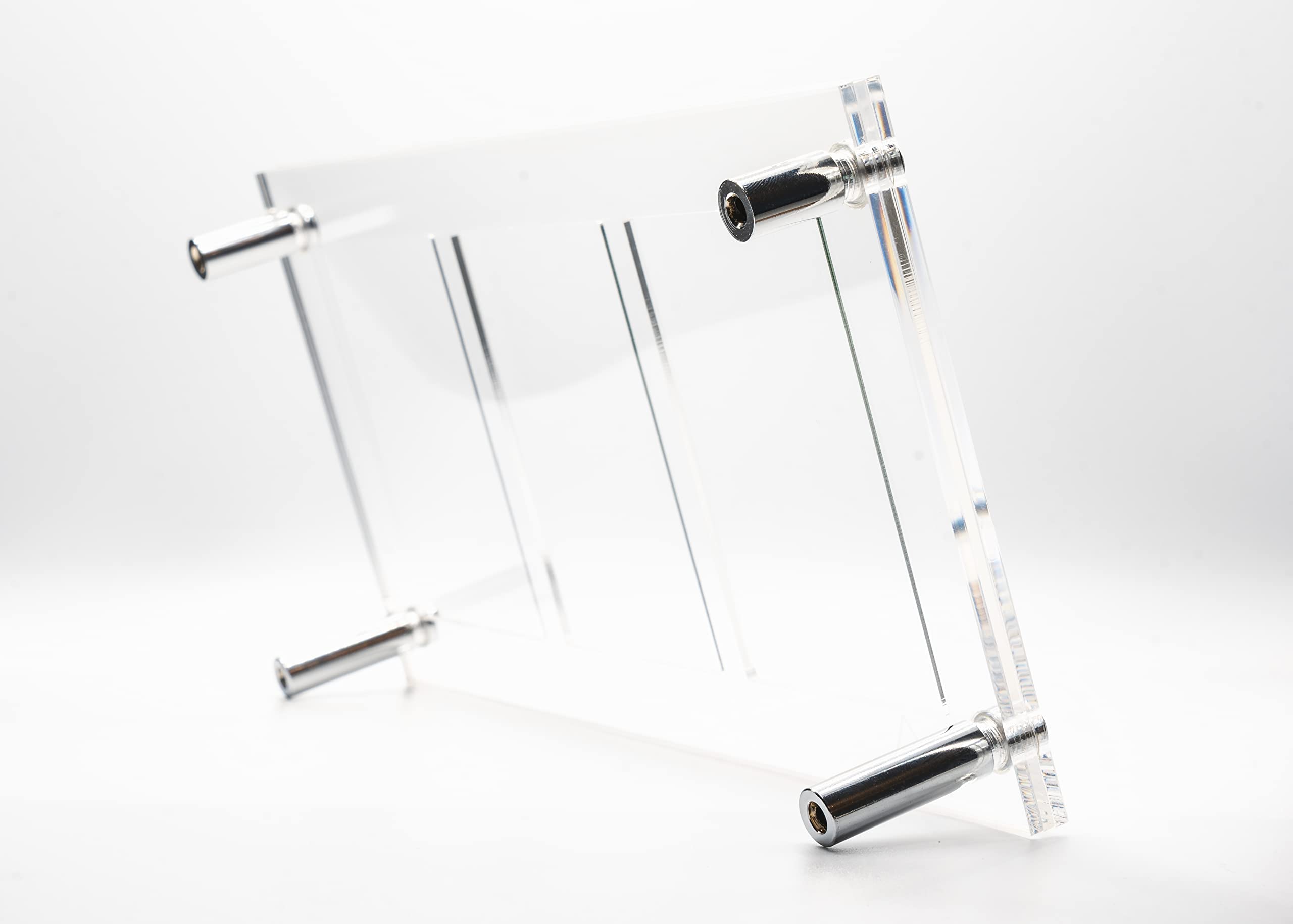 Trading Card Frame Holder Stand Display - 3 Card Slots Clear Acrylic UV Filtering Screwdown