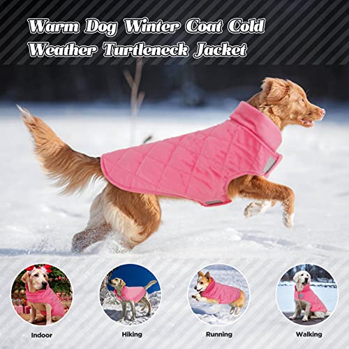 IDOMIK Dog Winter Coat Cold Weather Jacket, Pet Thick Fleece Lining Vest Reversible Warm Clothes, Windproof Snowproof Padded Sweater Outfit Apparel,Adjustable Cozy Snowsuit For Small Medium Large Dogs