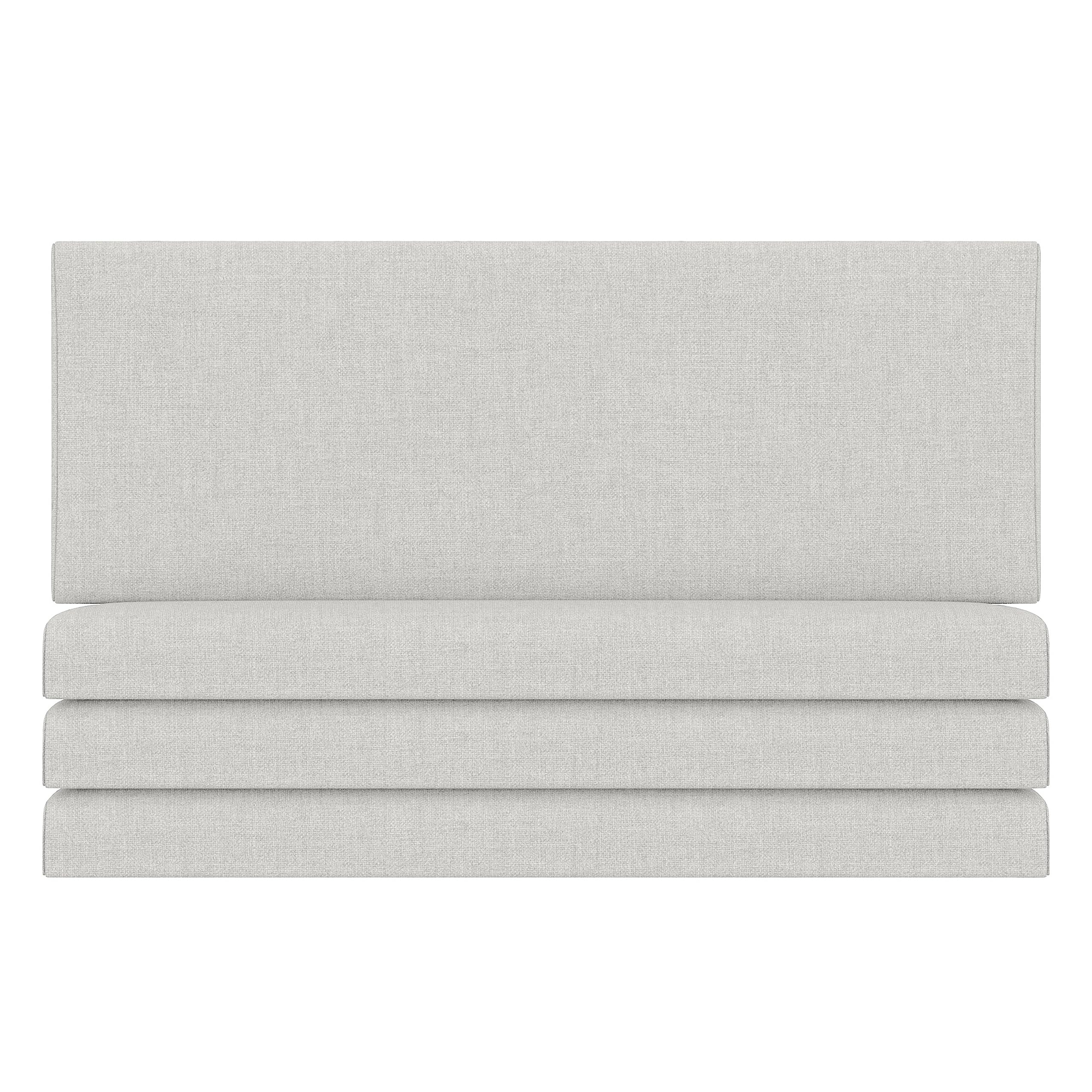 Jaxx Panelist Modern Padded Headboard – Set of 4 Wall Mounted Panels - Queen, Limestone Grey Microvelvet