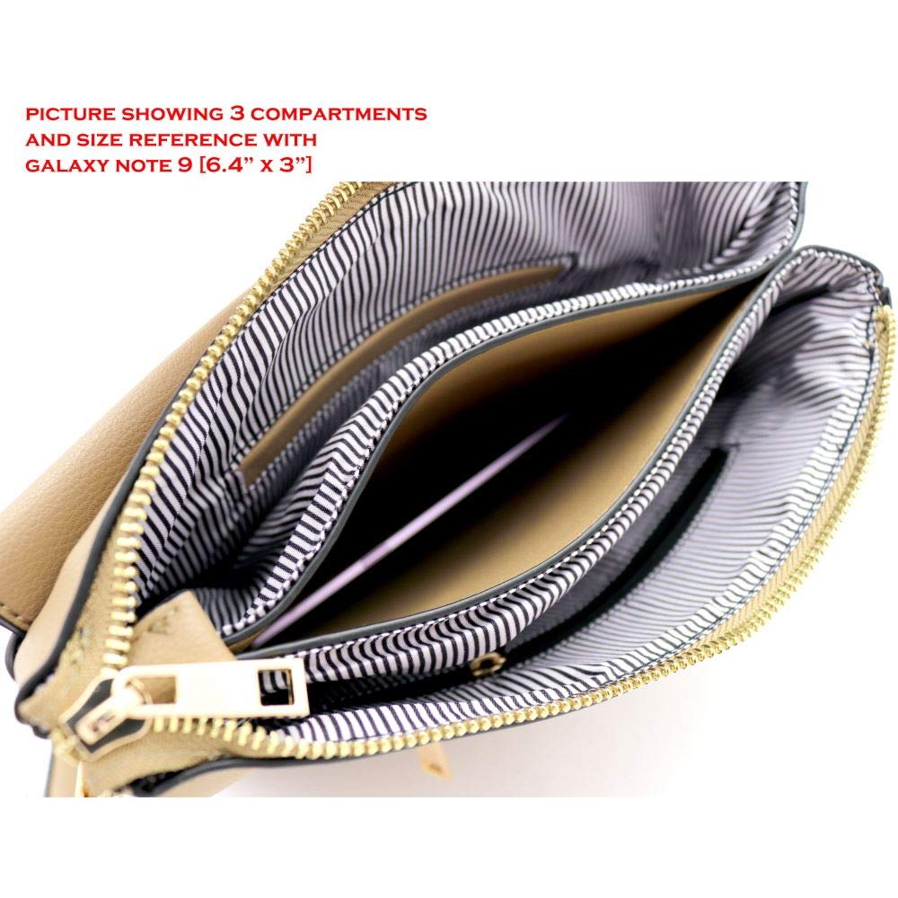 Trendeology Boho Tassel Vegan Leather Pocket Compartment Clutch Crossbody Messenger Bag