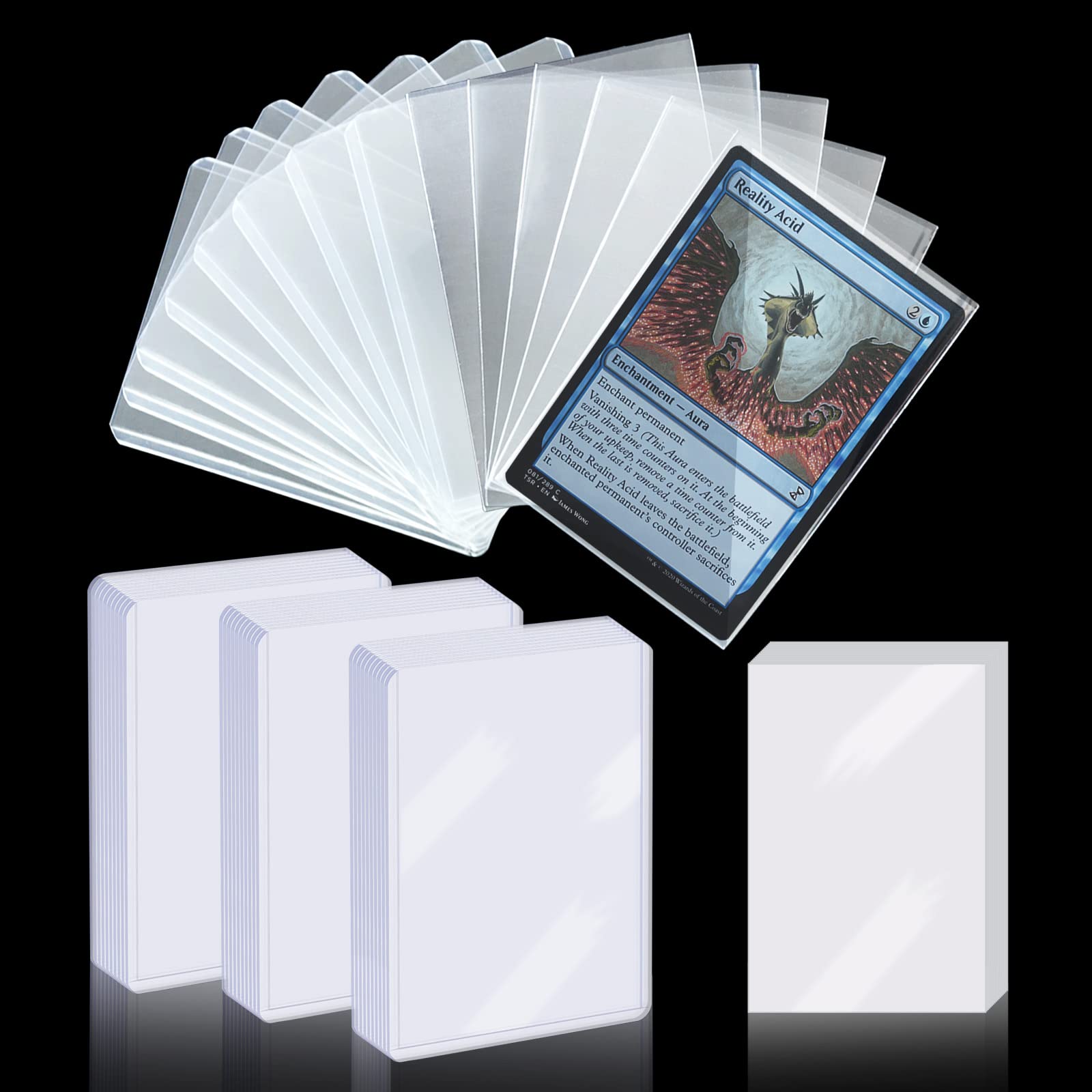 Trading Card Holder and Card Sleeves Packs VARDO Utral Clear 130 pcs Film Style Upgrade