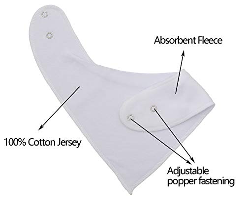 Maiwa Black White Cotton Bandana Snap Drool Bibs for Baby Girls Boys for Drooling eating Teething for 12 Pack