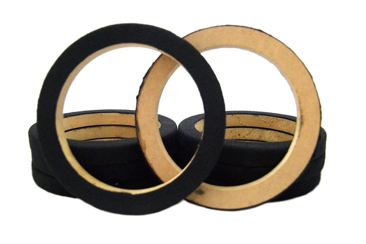 Nippon America 8 Pieces 6.5 Inch MDF Wood Speaker Spacer Rings with Black Carpet 4 Pairs -RING-065Cbk