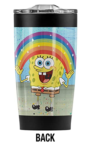 Logovision Spongebob Rainbow Stainless Steel 20 oz Travel Tumbler, Vacuum Insulated & Double Wall with Leakproof Sliding Lid