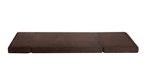 Urban Shop Ultra Suede Convertible Flip Chair, L28.5 x W29.53 x H23.0, Brown