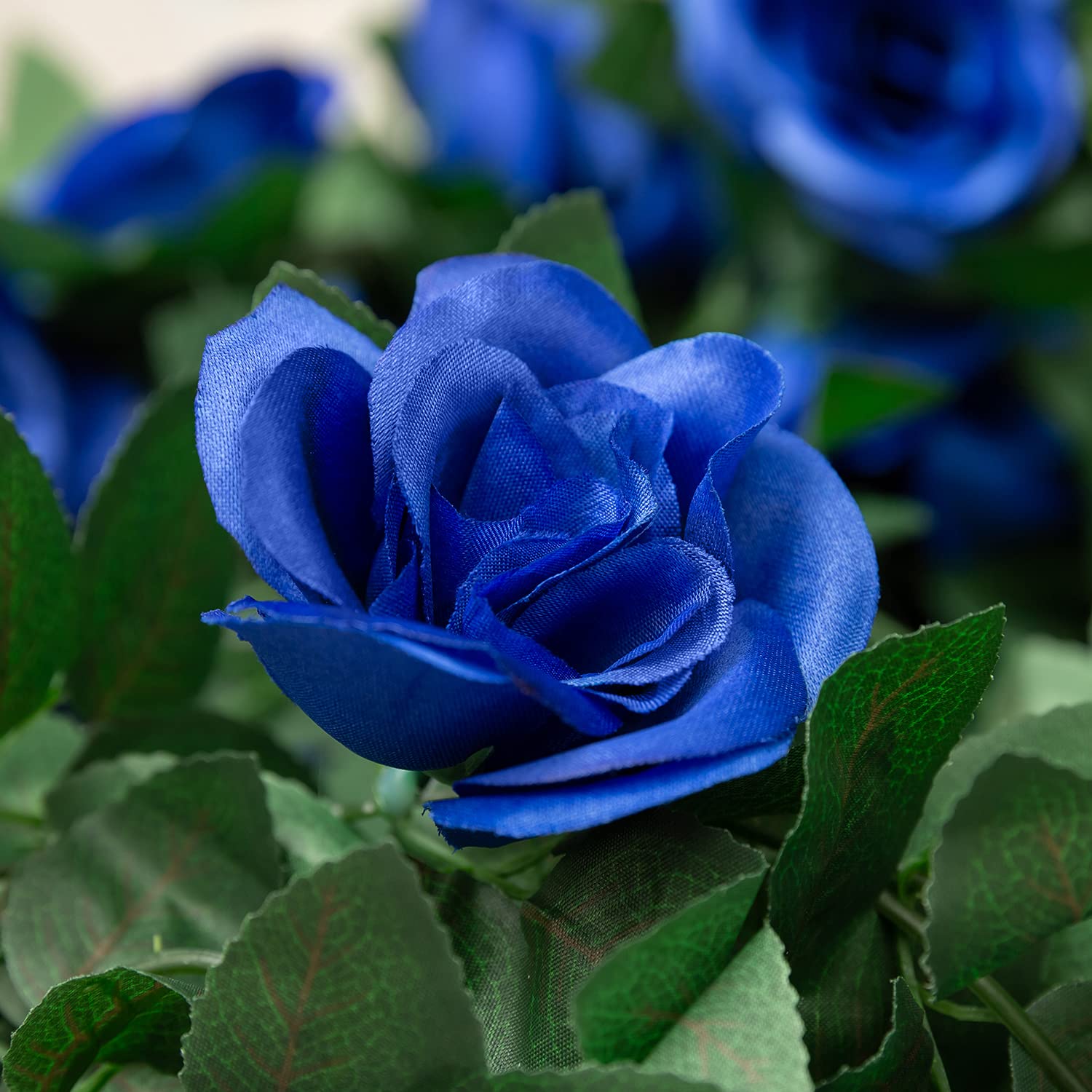 Yebazy 4PCS(30FT) Artificial Rose Vine Fake Rose Garland Artificial Flowers for Hotel Wedding Home Party Garden Decor(Royal Blue)