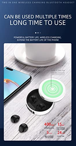 Loluka Mini Wireless Earbuds Small Bluetooth Earphones LED Display Electricity Headset Streaming Music from Cellphone for Sleep on Side, Running, Workout, Travel, Handsfree for iOS Android