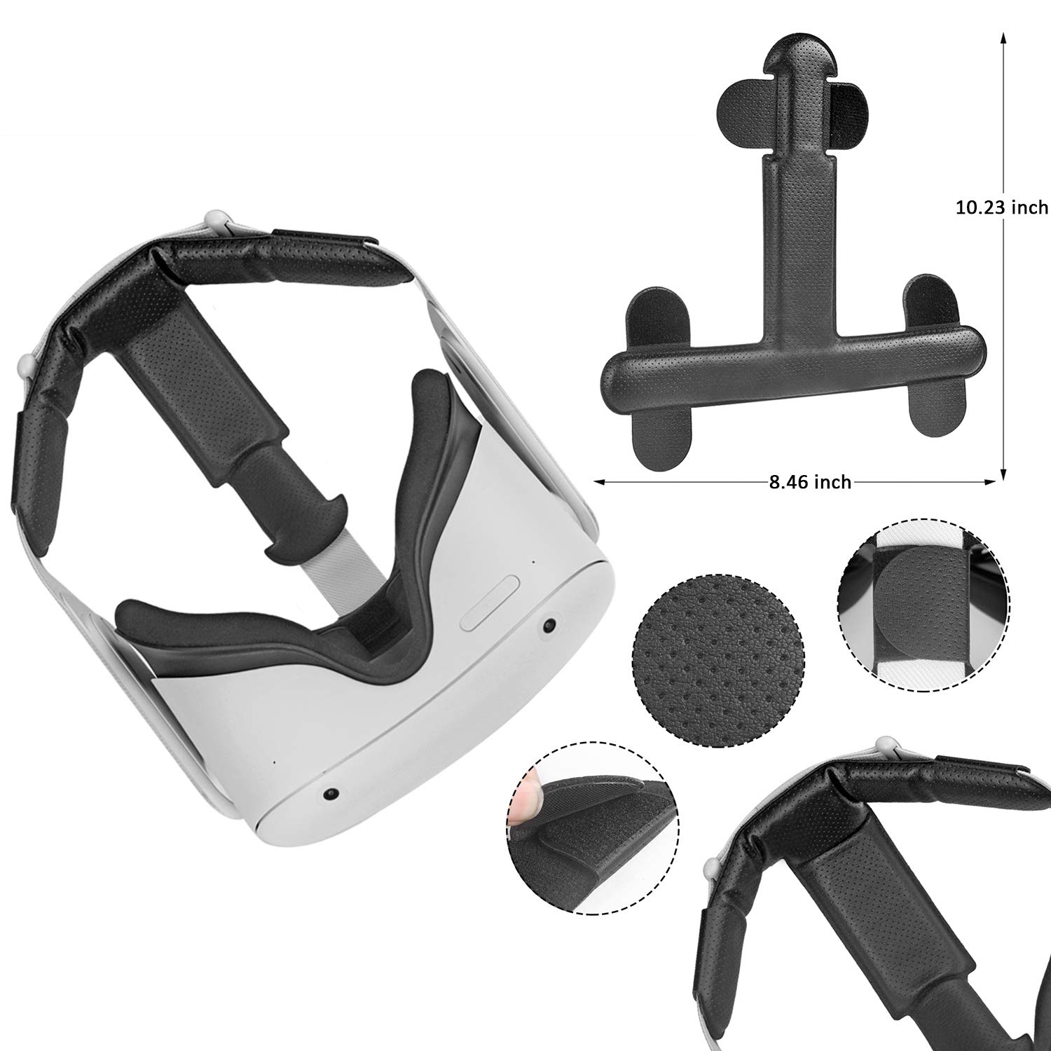 beyonday Controller Grip Cover, with Adjustable Straps, Sponge Head Beam, Lens Protective Cover, Wrist Straps, Cover for Oculus Quest2 Accessories Silicone Protector
