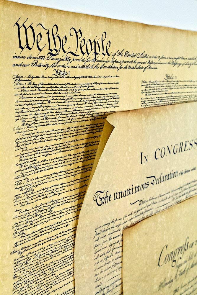 Three Documents of Freedom Constitution, Declaration of Independence, Bill of Rights