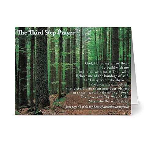 Sobriety Greeting Cards – 24 Pack – Sobriety Prayers Note Cards – Unique Design – Kraft ENVELOPES Included – Blank Greeting Card – Glossy Cover Blank Inside – by Note Card Café