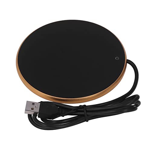 Coffee Mug Warmer, 55°C Constant Coffee Cup Warmer Heating Mat Electric Beverage Warmer for Tea Water Milk(Gold)