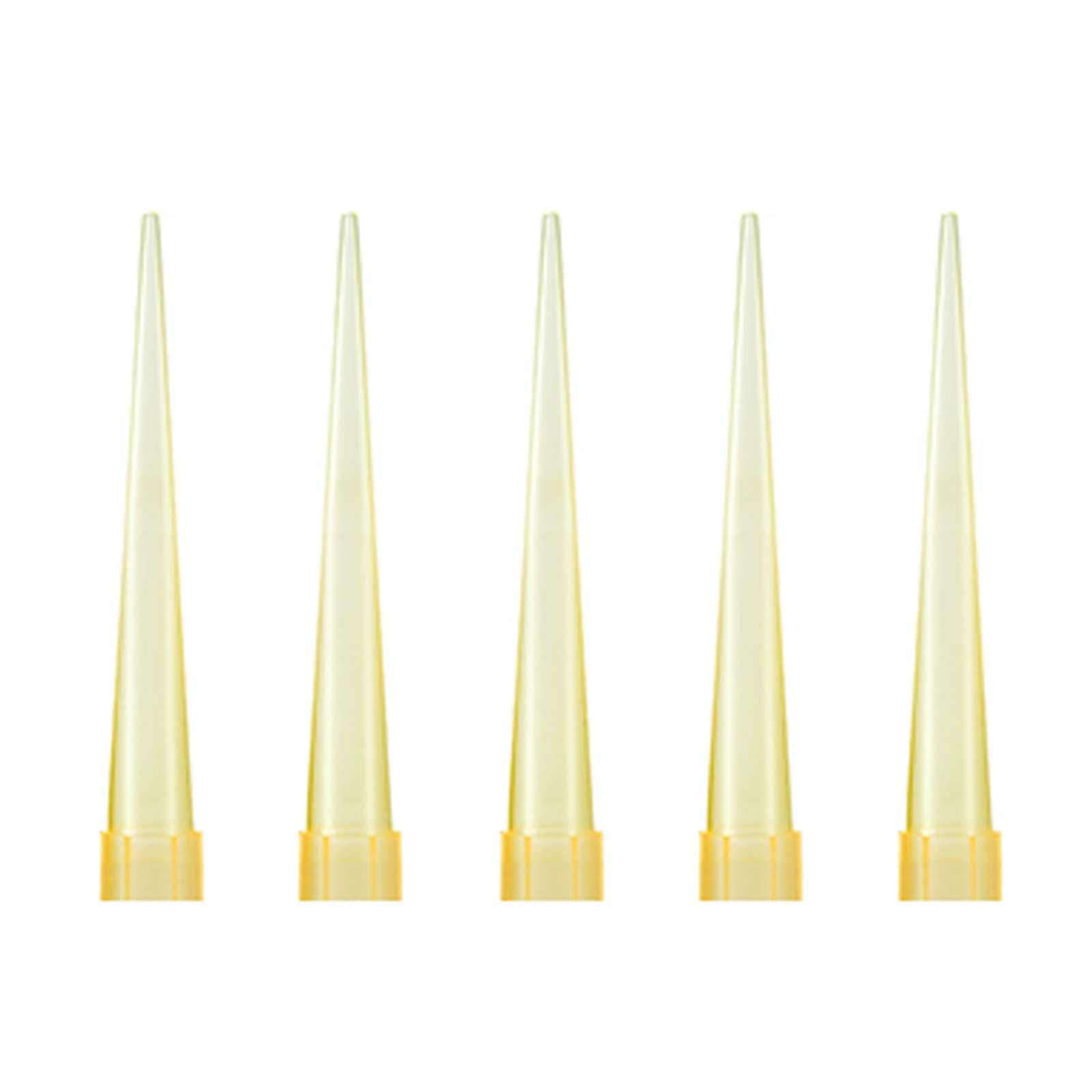 Eowpower 1000 Pieces Clear Yellow 200 ul Laboratory Lab Plastic Liquid Pipette Pipettor Tips