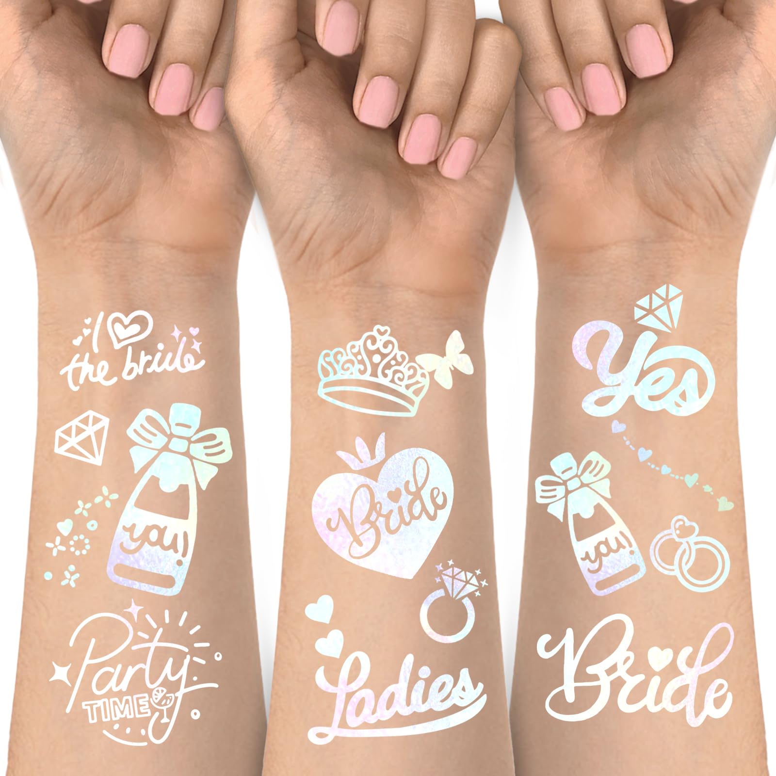 Cheers Bachelorette Temporary Tattoo, Bride To Be Fake Tattoos for Girls Women, 114 Styles Temporary Tattoos for Bachelorette Party Decoration, Bridesmaid Supplie Party Favors