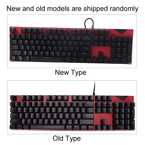 Kafuty-1 USB Mechanical Keyboard, 104 Keys Ergonomic PC Gaming Keyboard with 20 Kinds of Light Modes, Red Switch, for Win XP 7 8 10, for OS X 10.2 and Above(red)