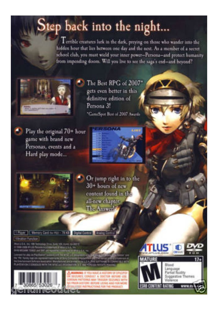 Shin Megami Tensei Persona 3 FES for PlayStation 2 Brand New