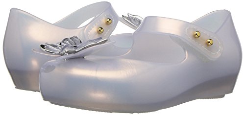 Mini Melissa Girls' Mini Ultragirl Fly Mary Jane Flat, Silver Pearl, 5 Regular US Toddler
