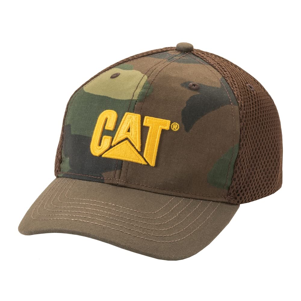Caterpillar mens Acitve Mesh Stretch Baseball Cap, Black, Large-X-Large US