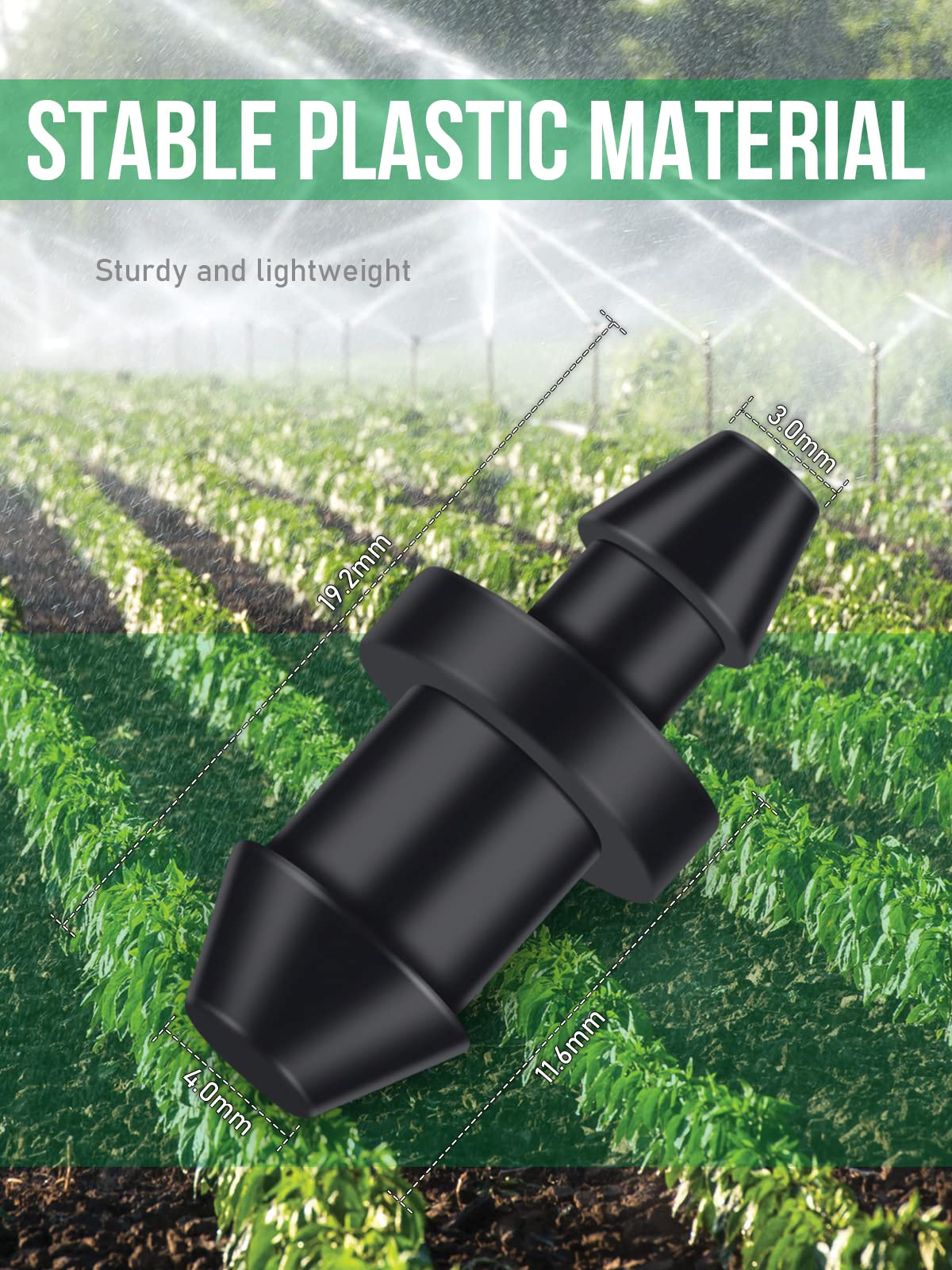 Kalolary 500 Pcs Drip Irrigation Plug, 1/4 inch Tube End Closure Irrigation Plugs Irrigation Stopper for Home Garden Lawn Supplies(Black)