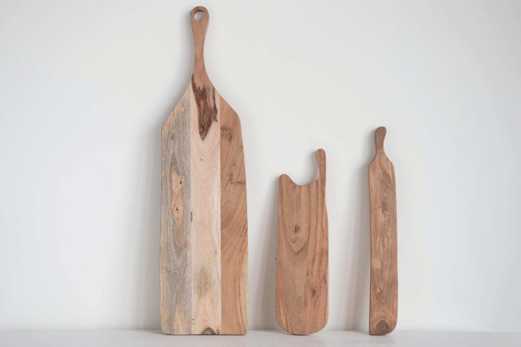 Creative Co-Op Abstract Acacia Wood Cheese/Cutting Board with Handle
