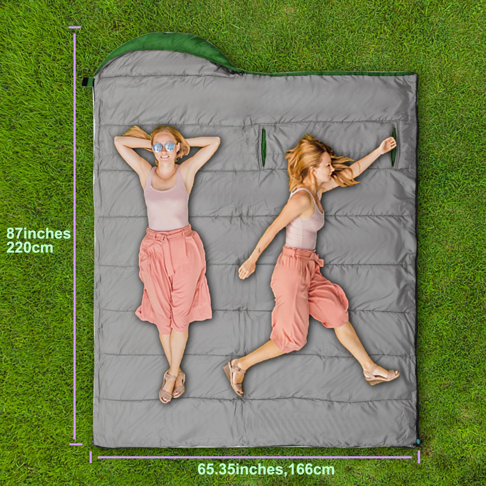 Camping Sleeping Bag for Adults Girls Boys All Season Spring Summer Fall Early Winter - Waterproof for Traveling Hiking