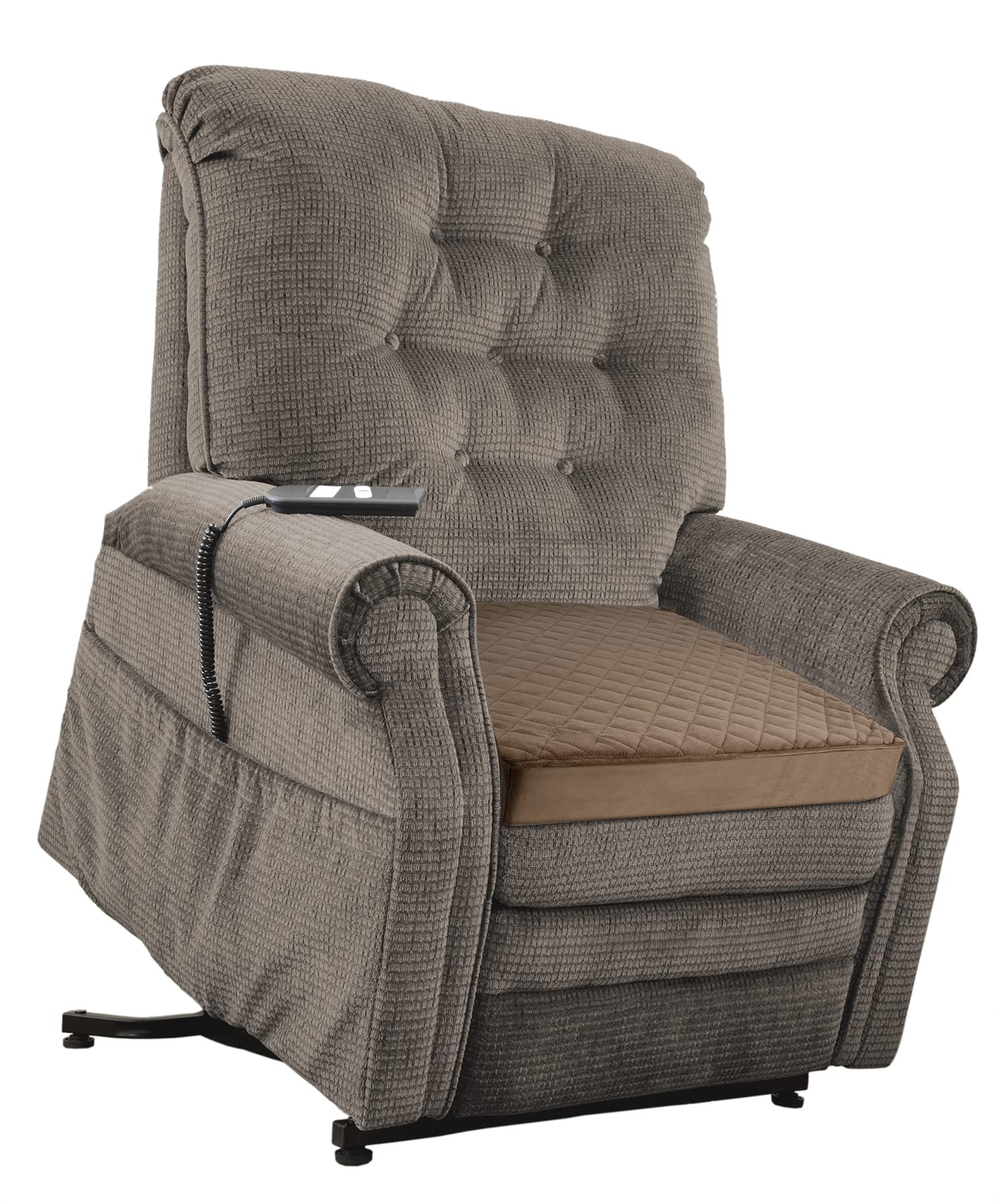 COMFORTANZA Large 20x20x3 Inches Memory Foam Square Thick Non-Slip Chair Seat Cushion for Recliners, Armchairs, Couches - Floor Cushion - Sciatica, Tailbone Pain & Pressure Relief - Soft - Brown