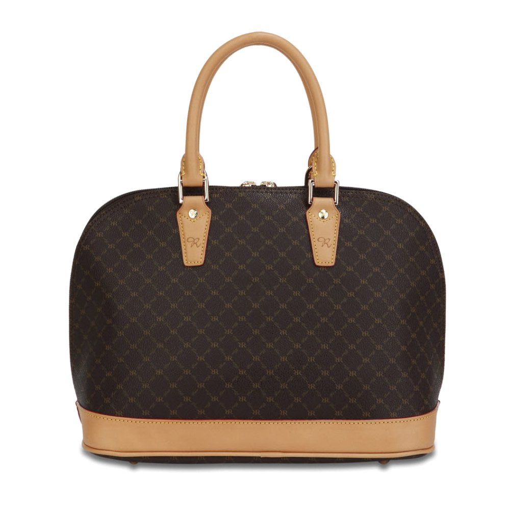 Rioni Designer Handbags & Luggage Signature Brown Dome Handle Bag