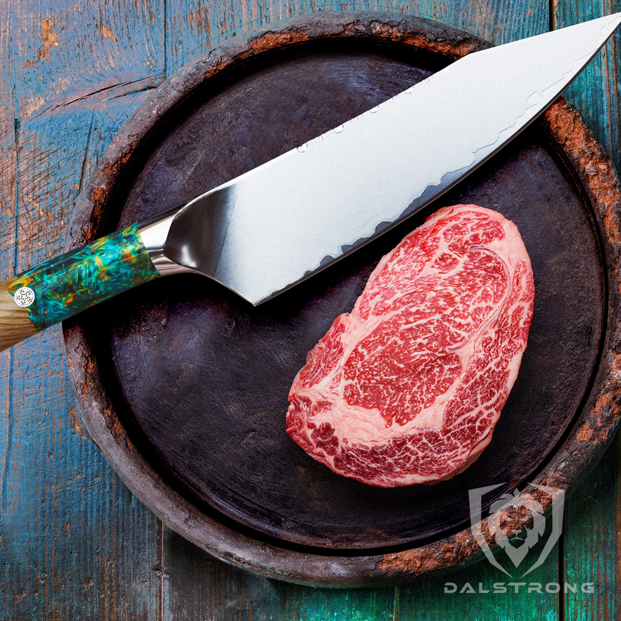 Dalstrong Valhalla Series Fillet Knife 6.5" Bundled with Chef Knife 8" - w/Leather Sheath
