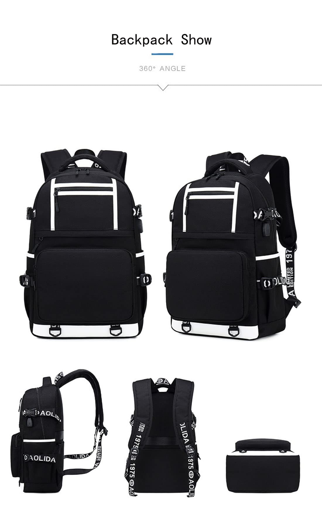 Gnoved Anime The Disastrous Life Of Saiki School Backpack With Charging Port, Unisex Laptop Backpack Over 6 Years Old.(Style1)